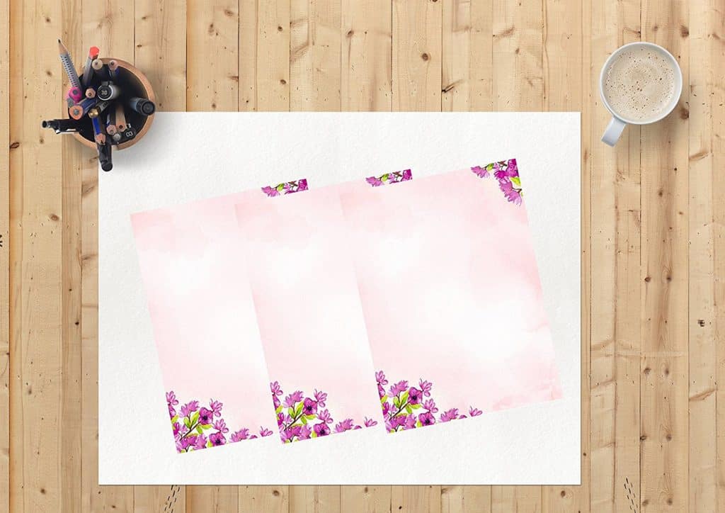 Violets Stationery Writing Paper - AnchoredScraps.com