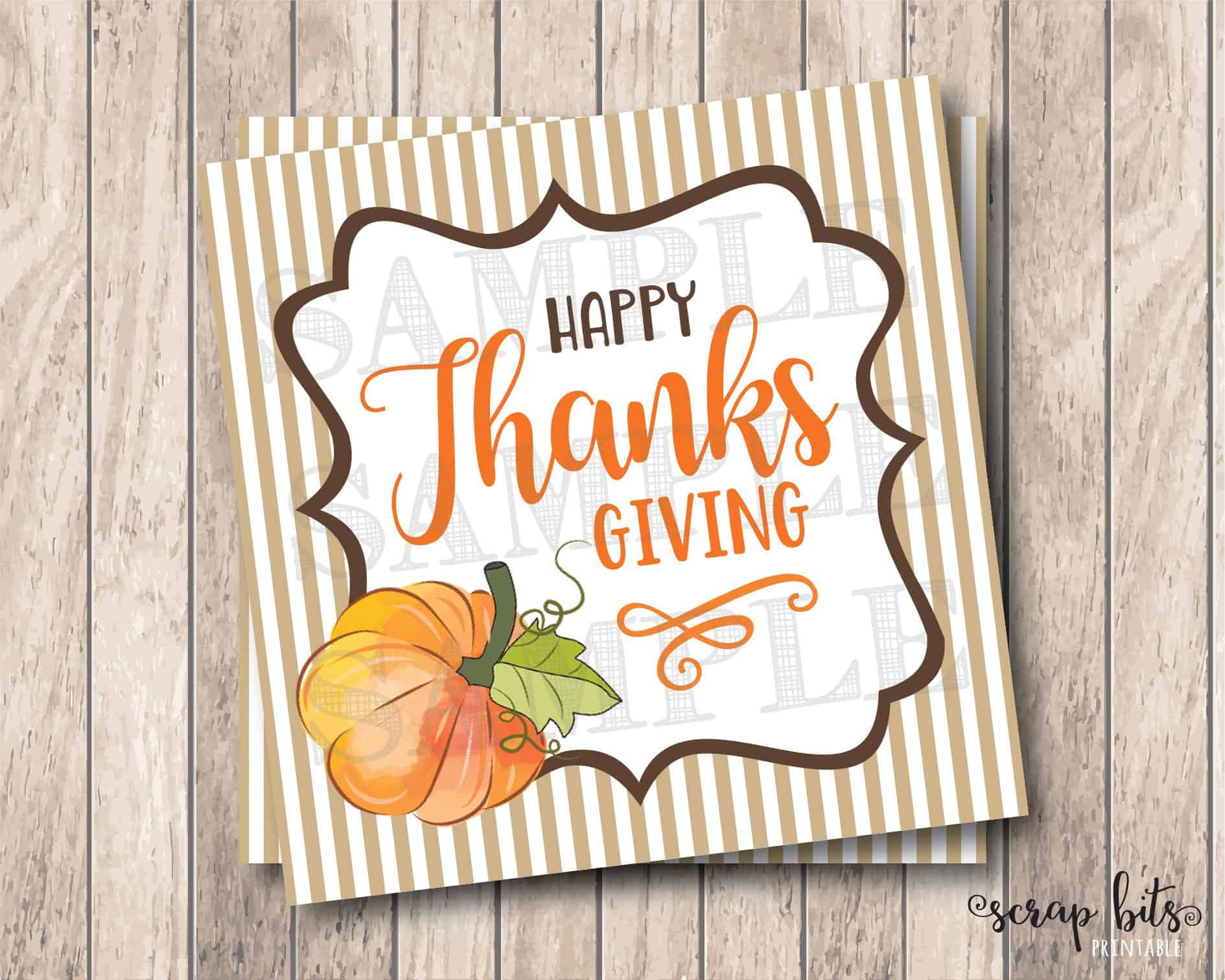 Printable Happy Thanksgiving Pumpkin Tags - AnchoredScraps.com