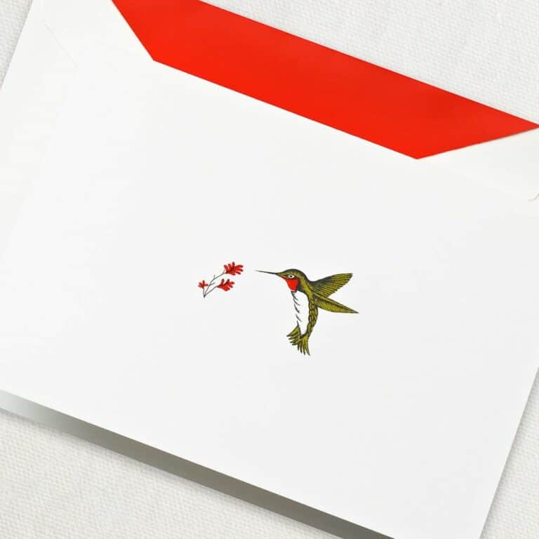 Crane Engraved Hummingbird Boxed Note Cards - AnchoredScraps.com