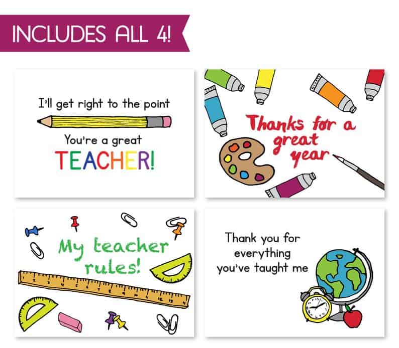 RSVPrintables School Teacher Card Bundle - AnchoredScraps.com