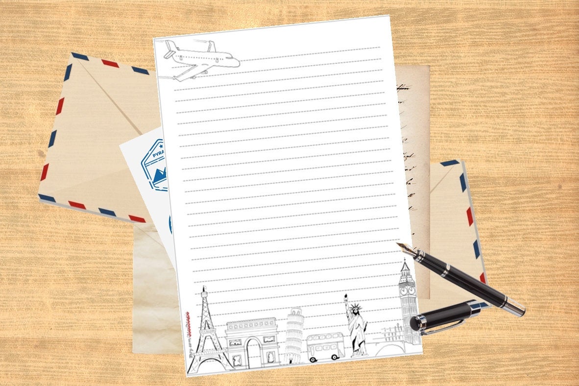 Traveling Printable Writing Paper Set | AnchoredScraps.com