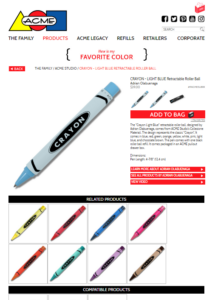 Acme Studio Crayon Pen Retractable Rollerball - AnchoredScraps.com