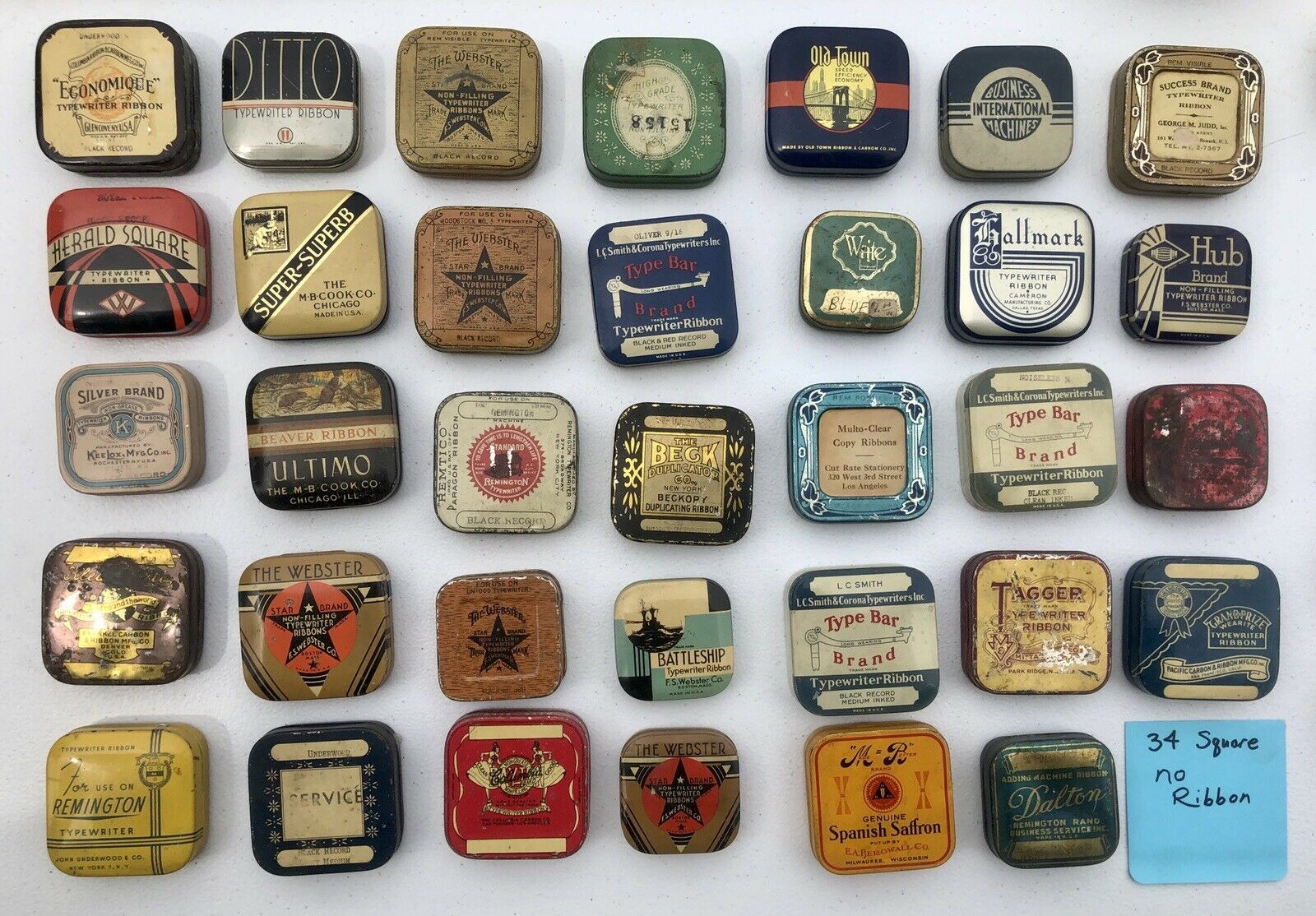 Vintage Typewriter Ribbon Tin Collection - AnchoredScraps.com