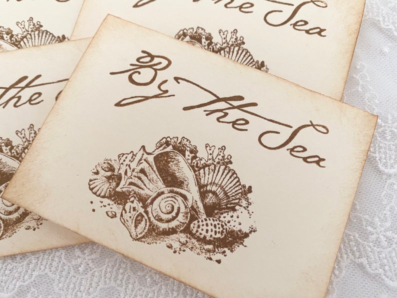 By the Sea Seashell Stationery - AnchoredScraps.com