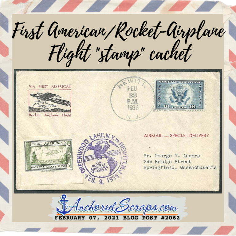 The First American Rocket-Airplane Flight "stamp" cachet ...