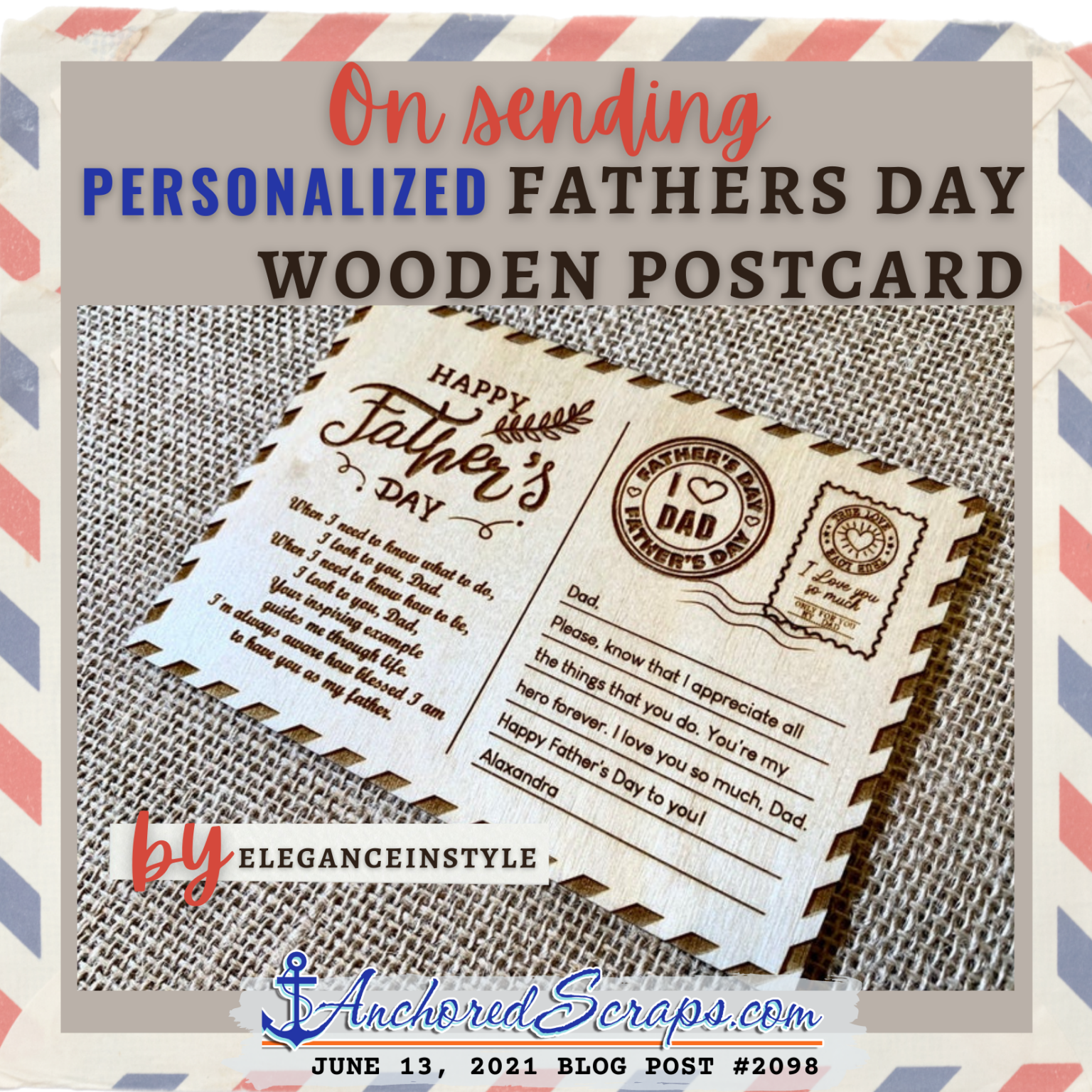On sending personalized Fathers Day Wooden Postcard by EleganceinStyle ...