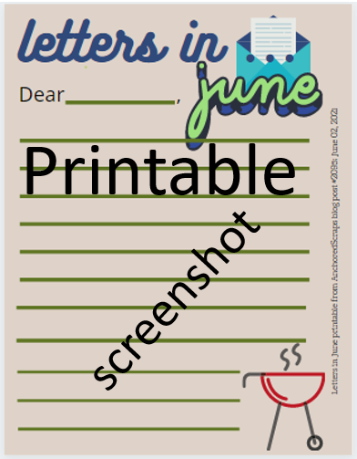 Writing Letters in June Printable - AnchoredScraps.com