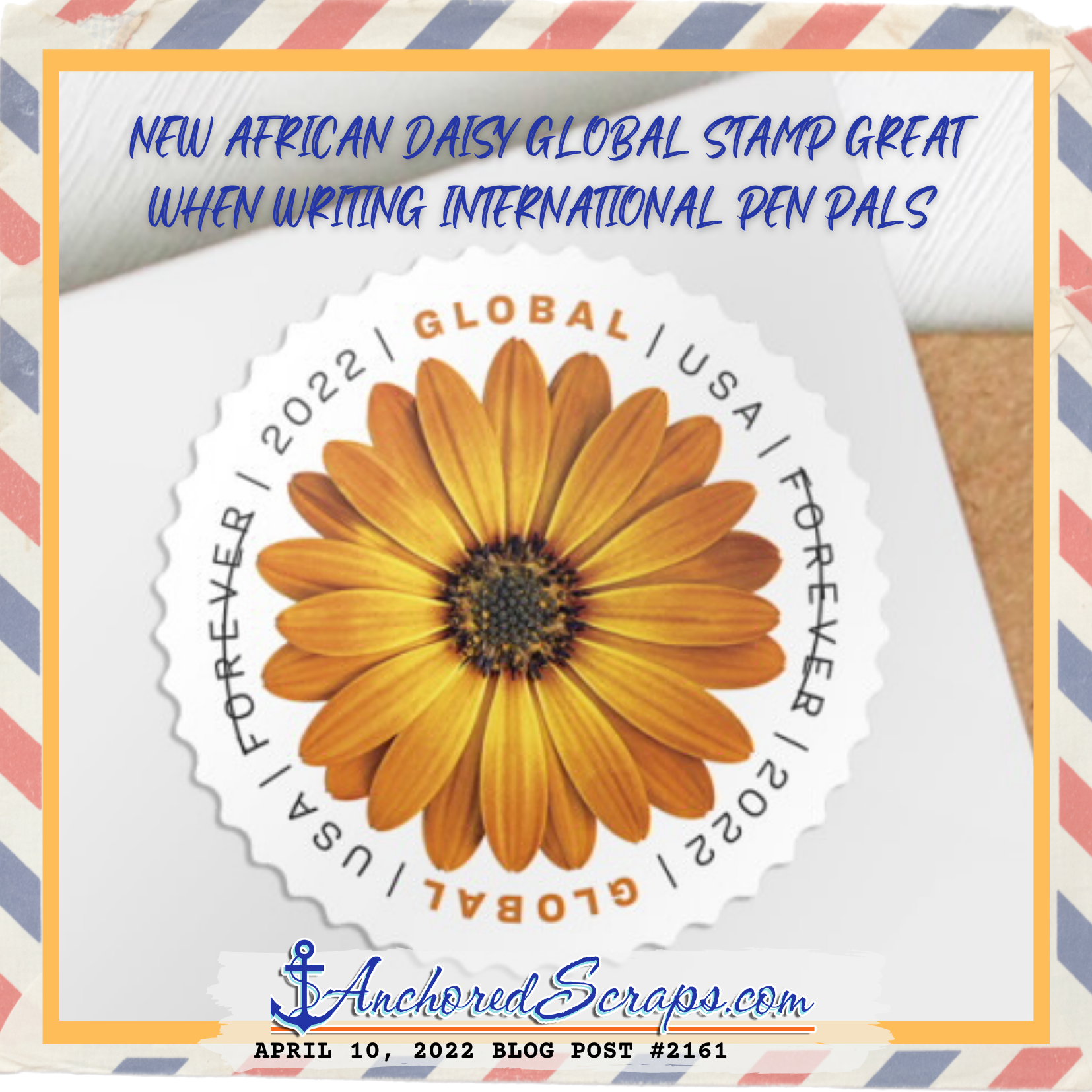 New African Daisy Global Stamp 2022 - AnchoredScraps.com