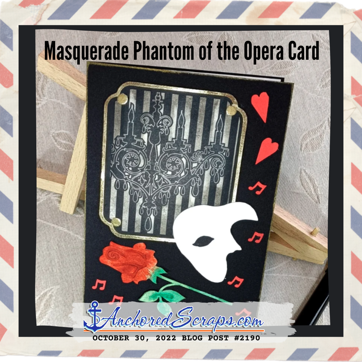 Masquerade Phantom of the Opera Card - AnchoredScraps.com