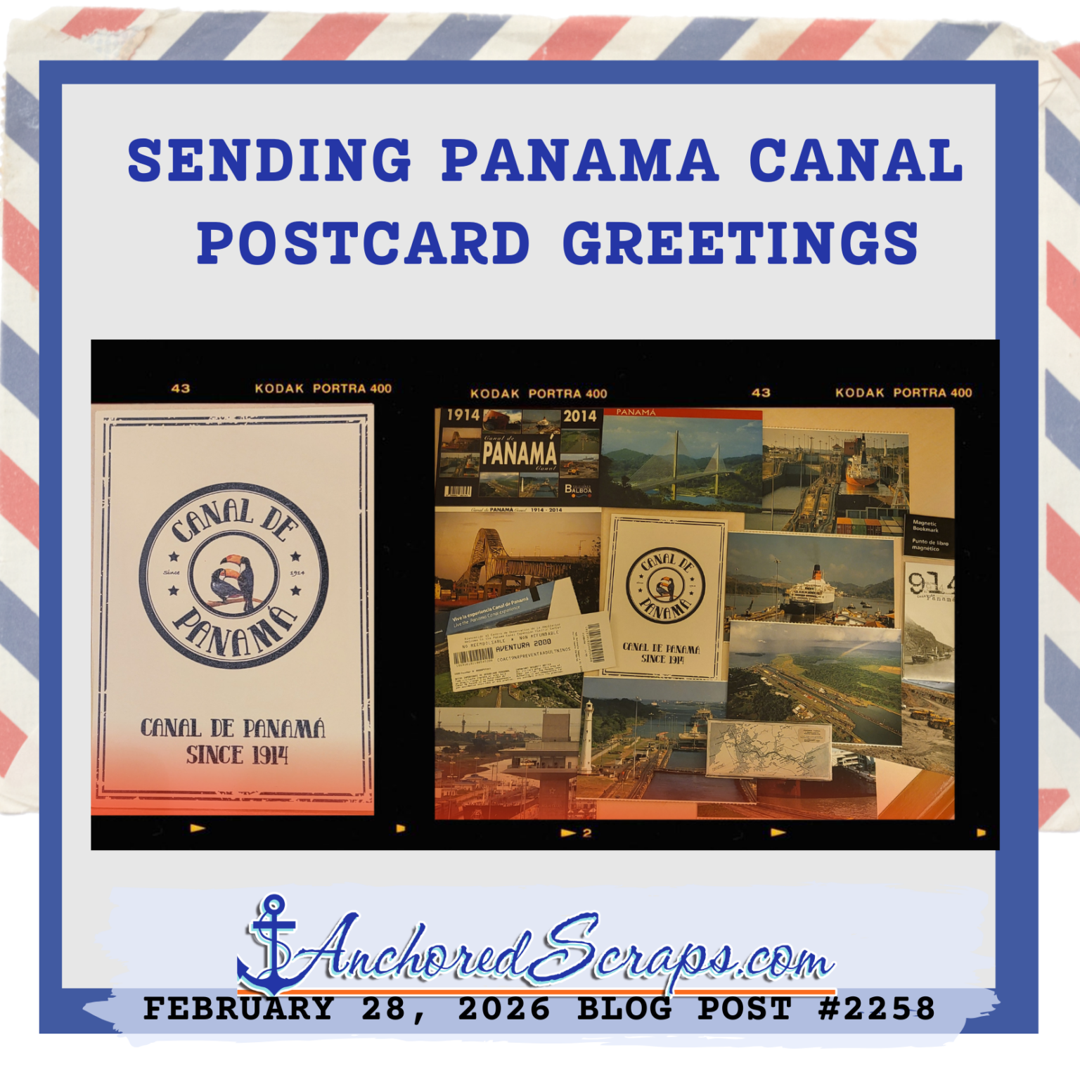 Sending Panama Canal Postcard Greetings - AnchoredScraps.com